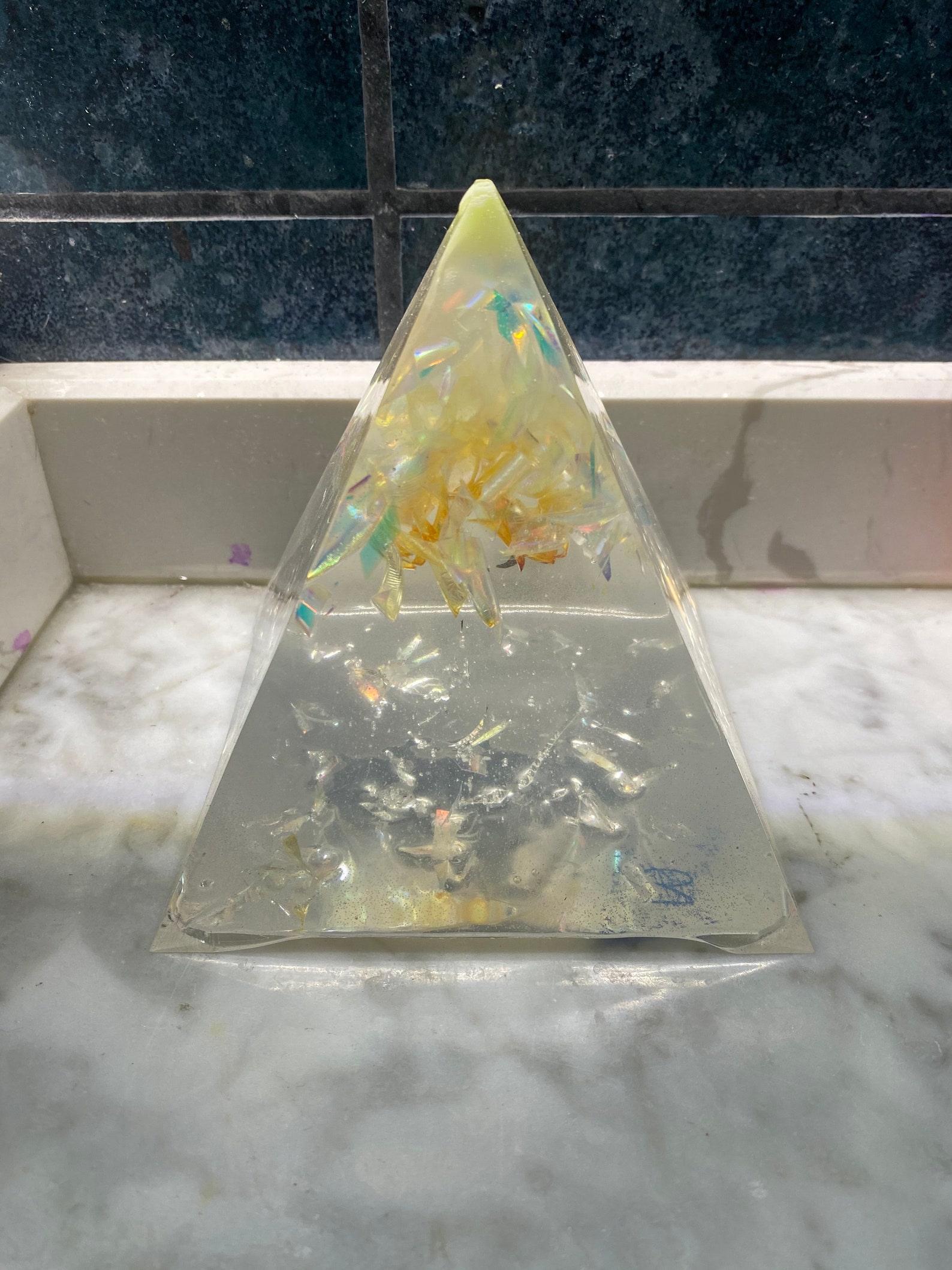 Large UV Glow Pyramid Epoxy Crystal - Etsy