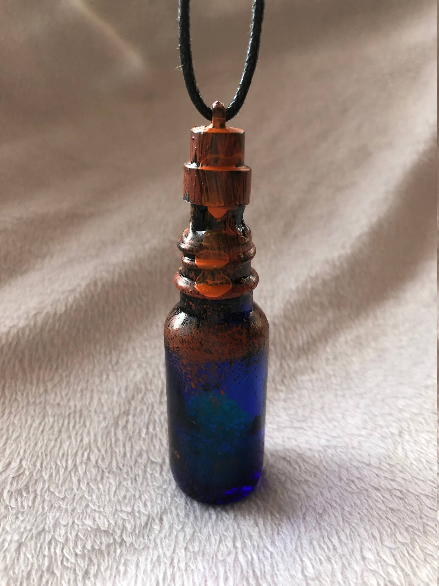 Glowing Amulet Light-up Festival Necklace Post Apocalyptic Blue Glass ...