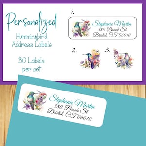 Hummingbird Personalized Return Address Labels, Humming Birds, Sets of ...