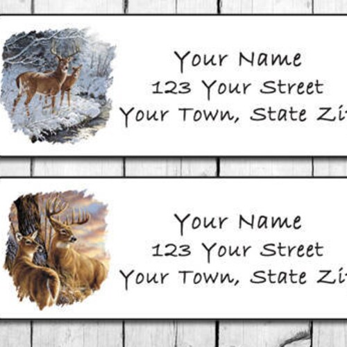 DEER Return ADDRESS Labels Winter and Autumn Designs Sets of - Etsy