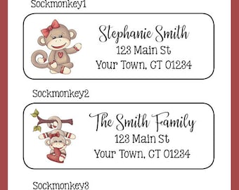 Sock Monkey Labels | Etsy