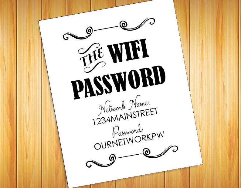 WIFI Password Instant Download 8x10 Business Sign EDITABLE - Etsy