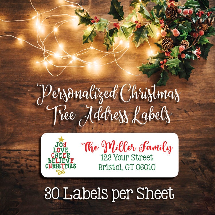 CHRISTMAS TREE Address Labels Return Address Labels - Etsy