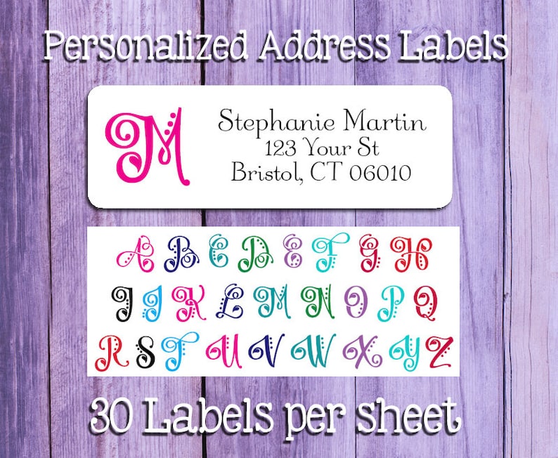 Monogram Return ADDRESS Labels Monogram Initial Wedding | Etsy Monogram Return ADDRESS Labels Monogram Initial Wedding | Etsy