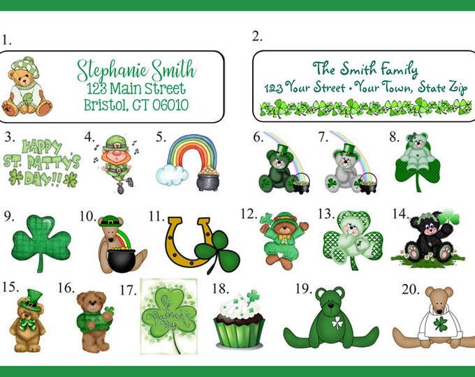 Watercolor Shamrock Avery Return Address Label Sheets, Shamrock Address ...