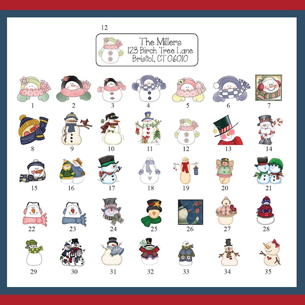 Snowman Labels - Etsy