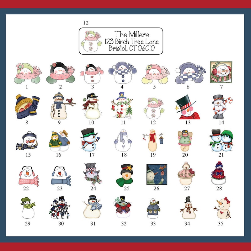 Snowman Labels - Etsy