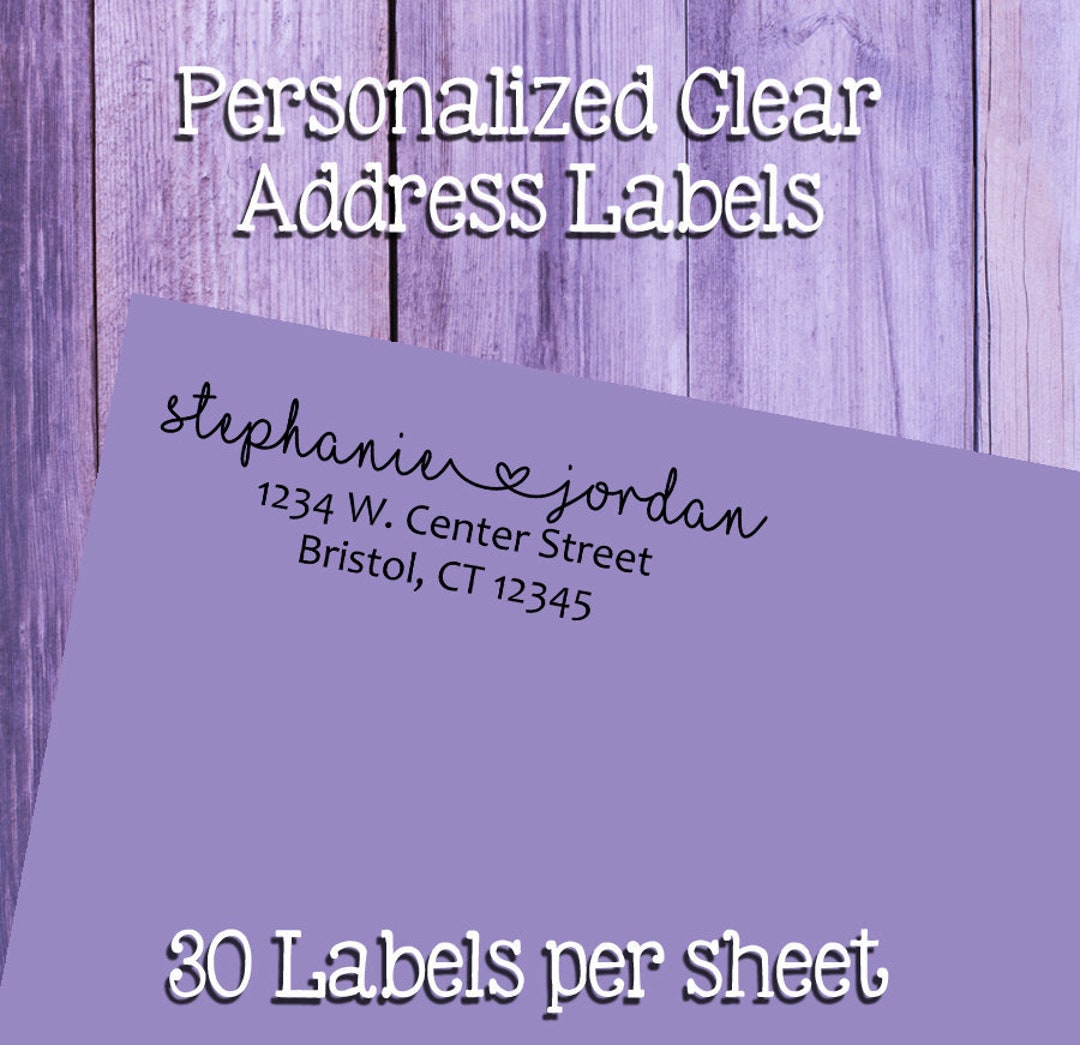 Personalized Clear Address Labels: Return Mailing Stickers (30 per ...