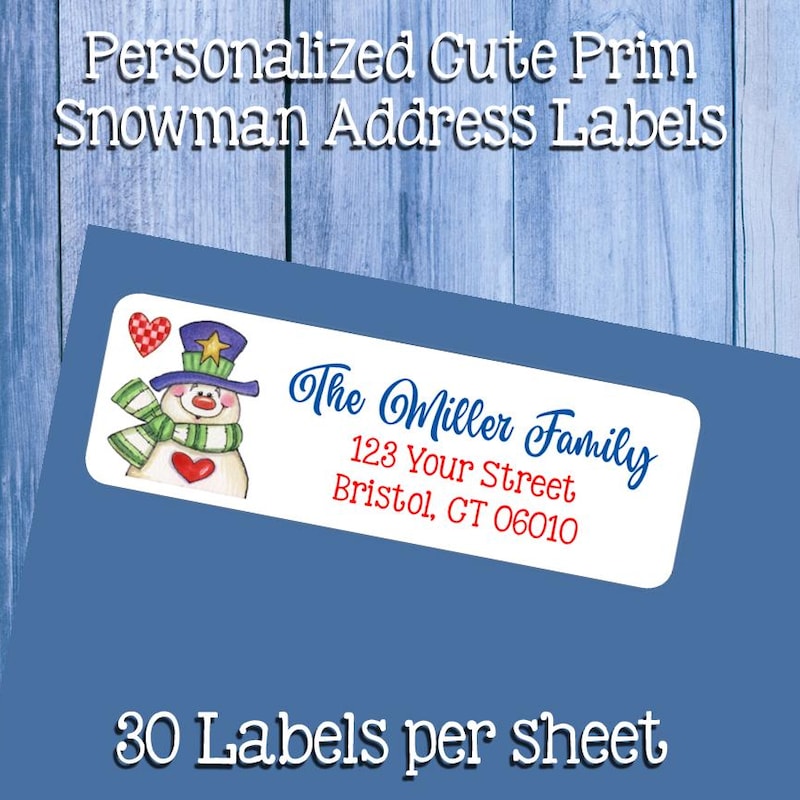 Snowman Labels - Etsy