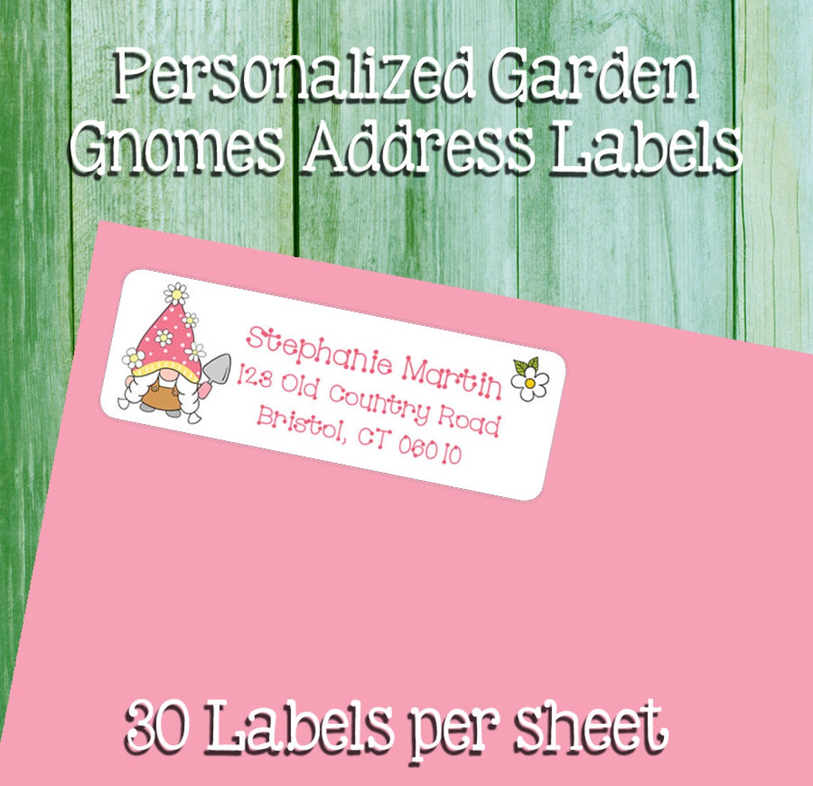 GARDEN GNOMES Labels Property Of ADDRESS Labels Sets of 30 | Etsy