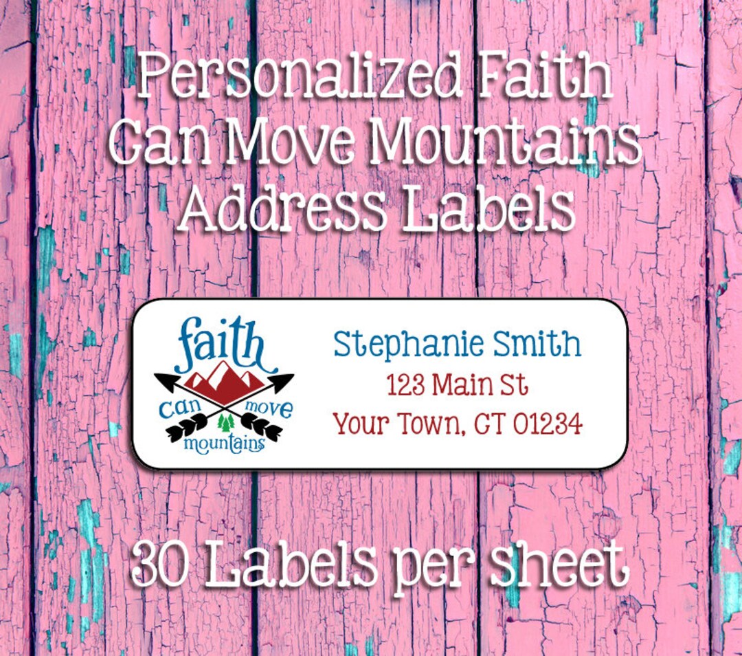 Faith Can Move Mountains Return Address Labels, Sets of 30, #faith ...