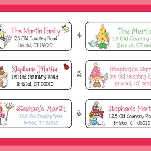 GARDEN GNOMES Labels, Property Of, ADDRESS Labels, Sets of 30 ...