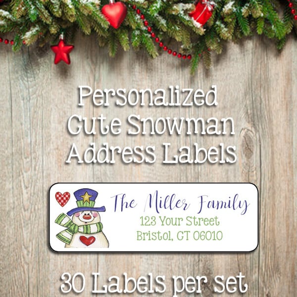 Snowman Labels - Etsy