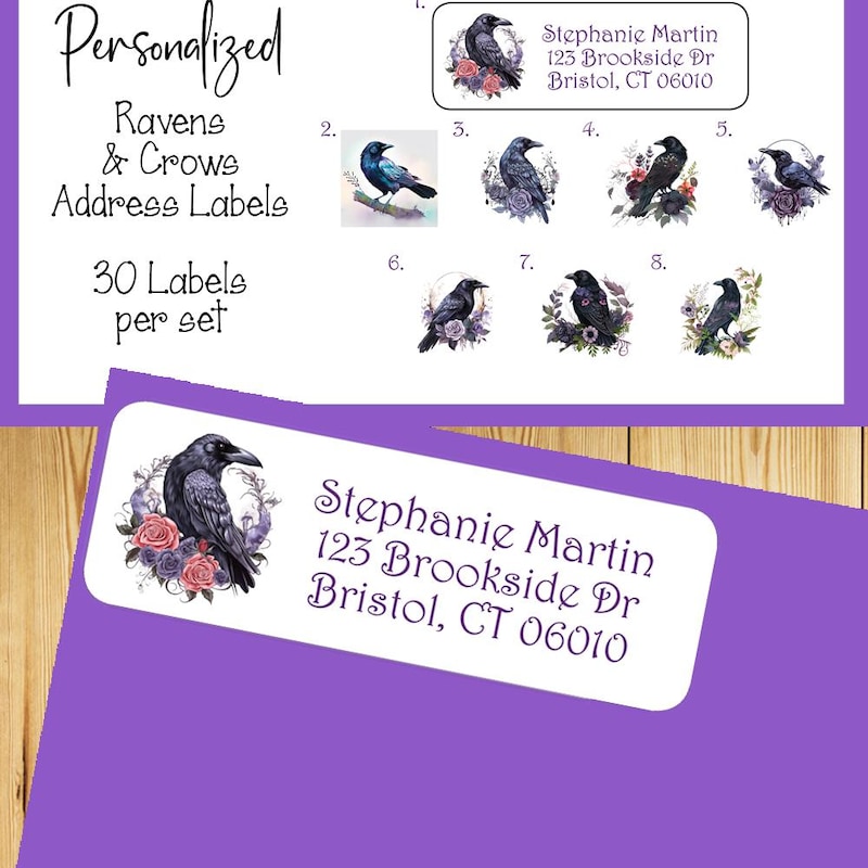 Gothic Address Stickers - Etsy