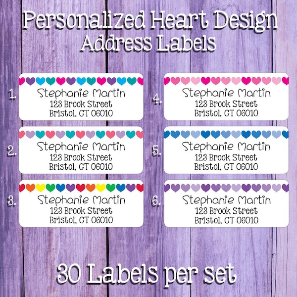 Personalized Colorful Address Labels - Etsy