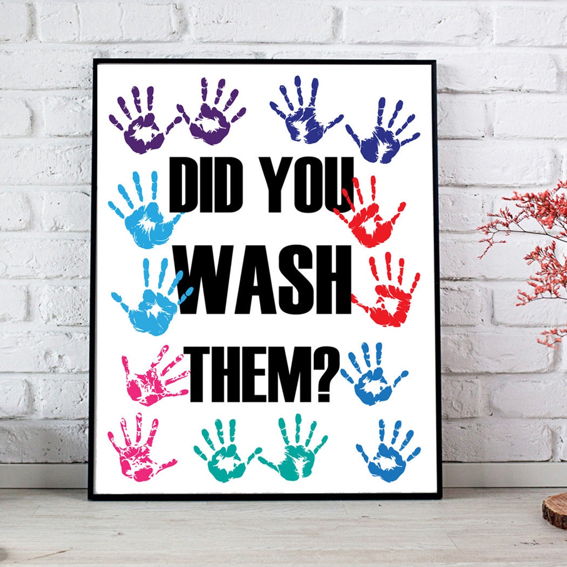 Did You WASH YOUR HANDS Kids Bathroom or Business Sign 8x10 | Etsy
