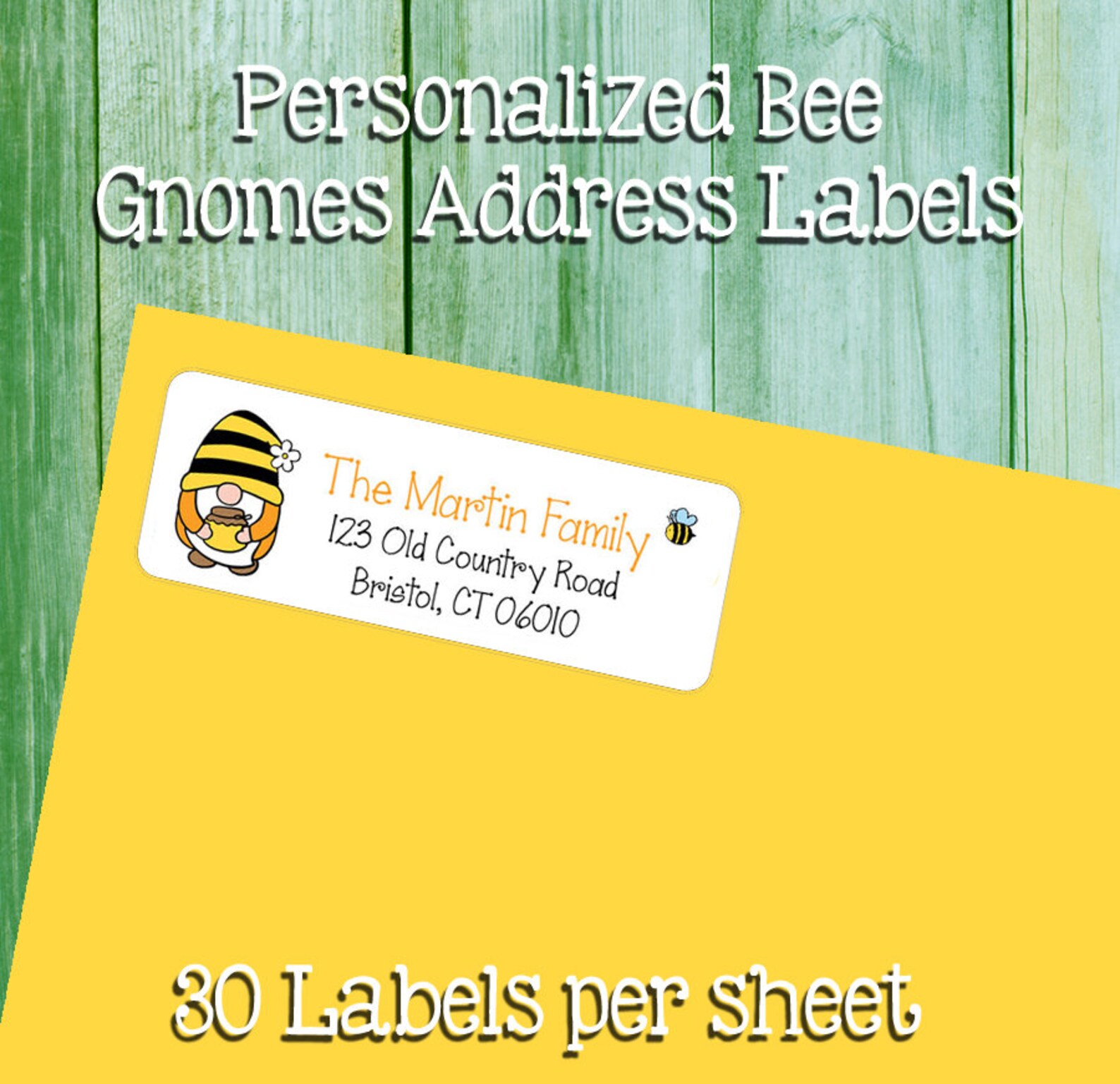 BEE Garden GNOMES Labels Property of ADDRESS Labels Sets of | Etsy