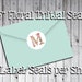 FLORAL INITIAL Round Envelope SEALS 1 1/2 Round, Wedding, Engagement ...