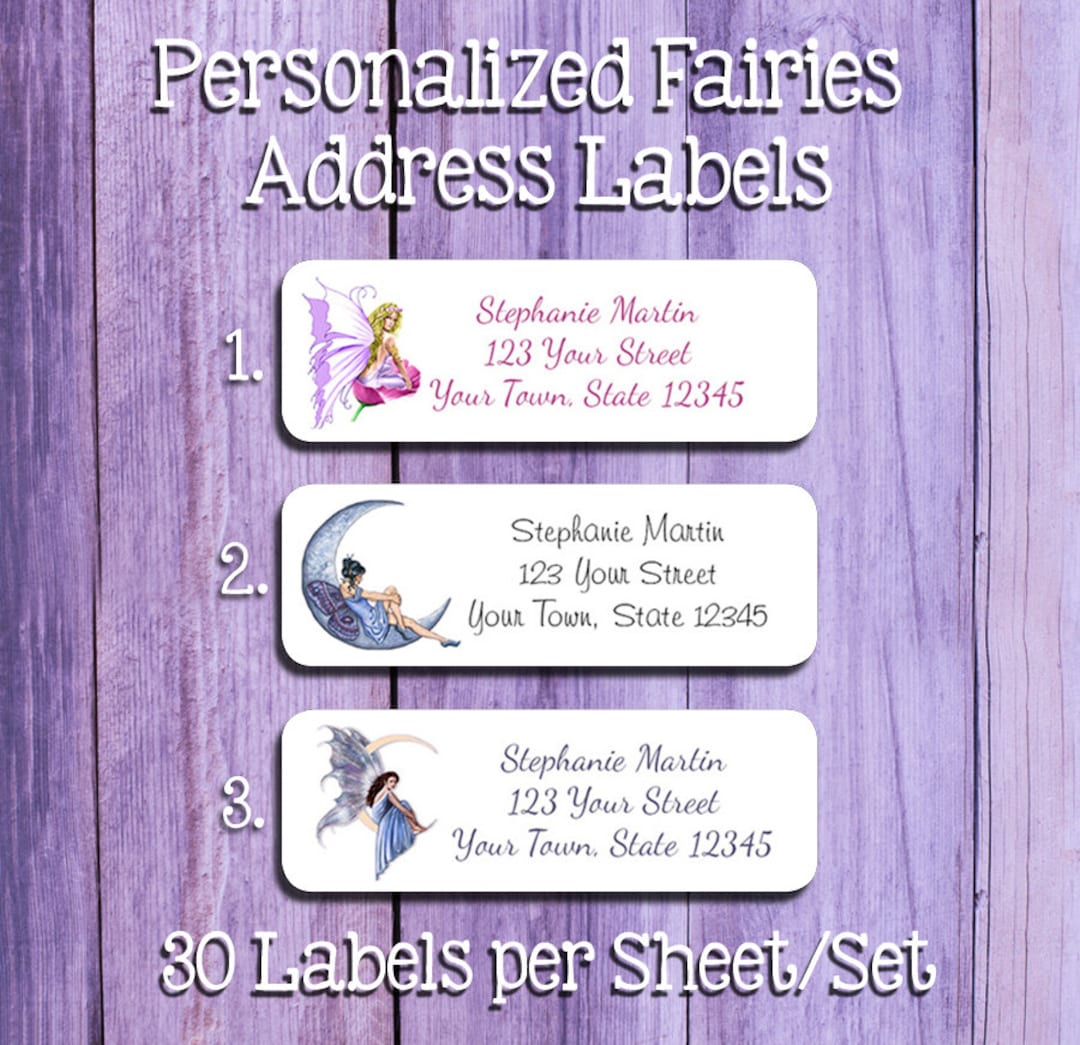 Personalized Fairy Labels, Property Of, Address Labels, Sets of 30 ...