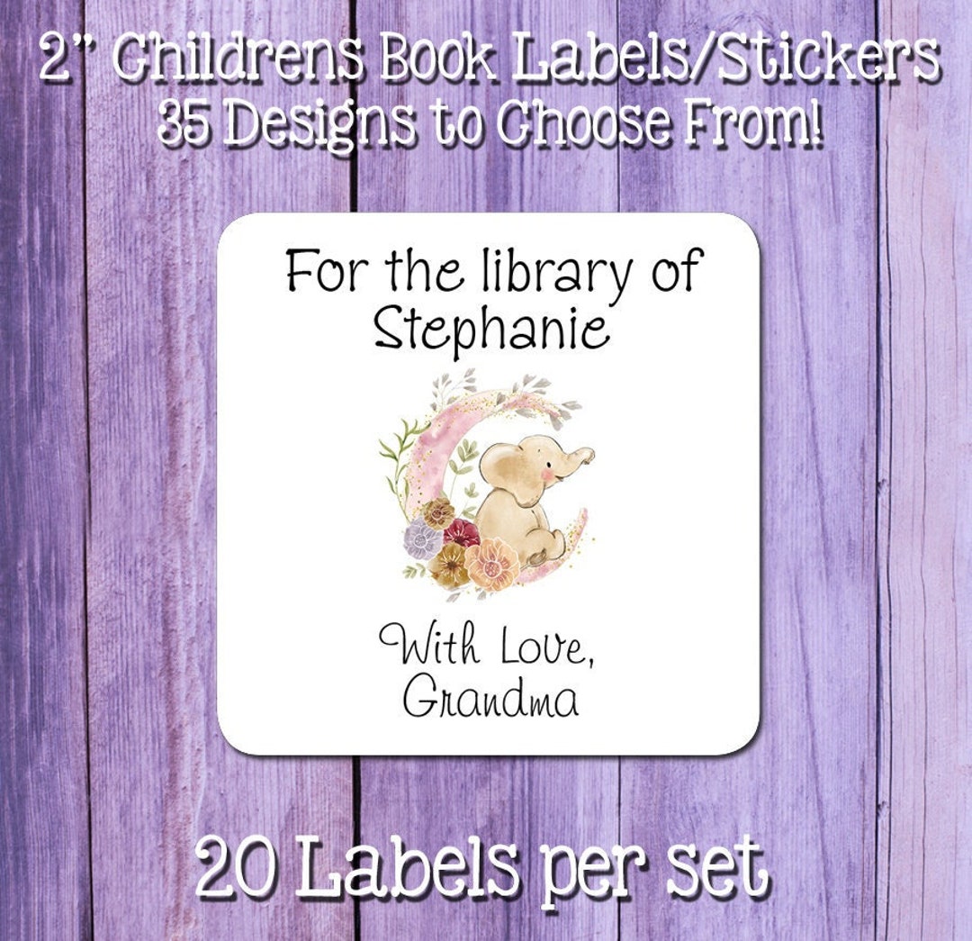Personalized Baby Book Labels, Kids Name Stickers, Shower Gift - Etsy