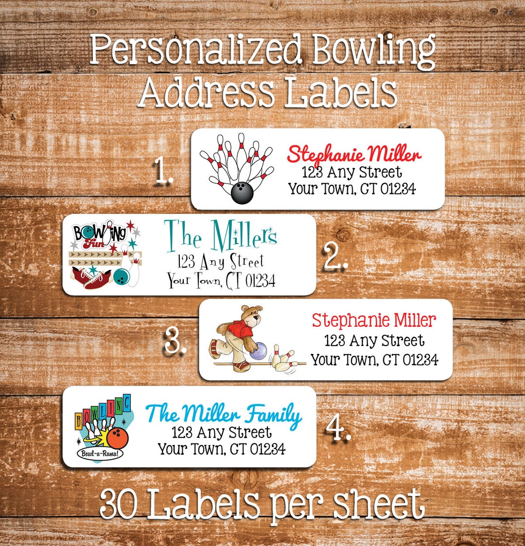 Personalized Bowling Return Address Labels: Set of 30 - Etsy