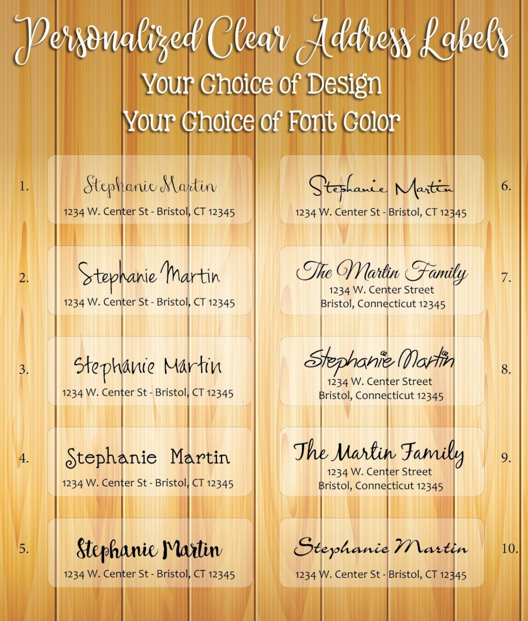 CLEAR Return ADDRESS Labels - Family Name 1, Wedding, Newlyweds, Sets ...