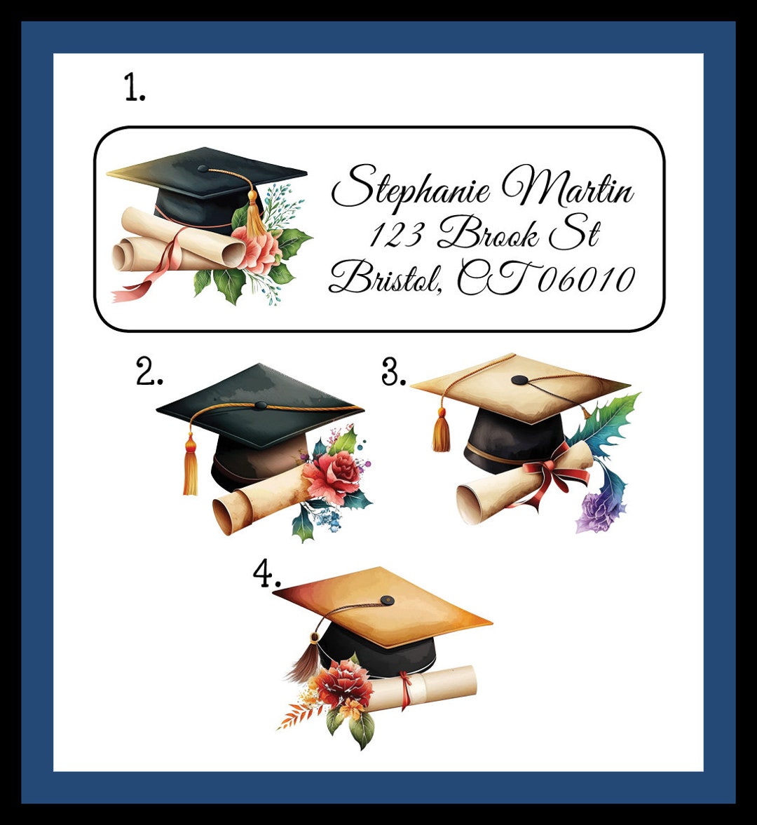 Personalized Graduation Class of 2024 Return Address Labels, Party ...