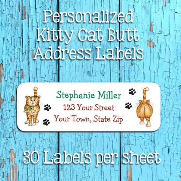 Cat Address Labels - Etsy