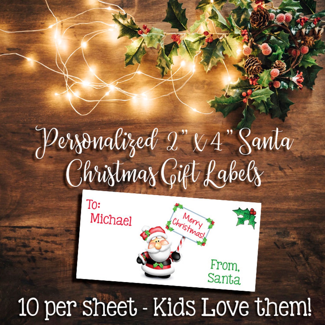 Personalized SANTA LABELS for KIDS Gifts Personalized | Etsy