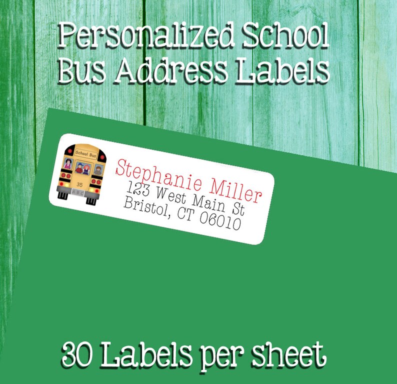 Personalized School Bus Address Labels - Set of 30 - Etsy