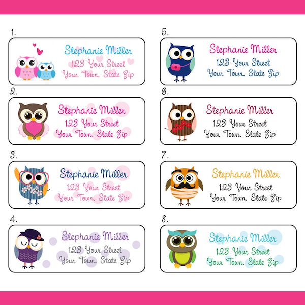 Owl Address Labels - Etsy