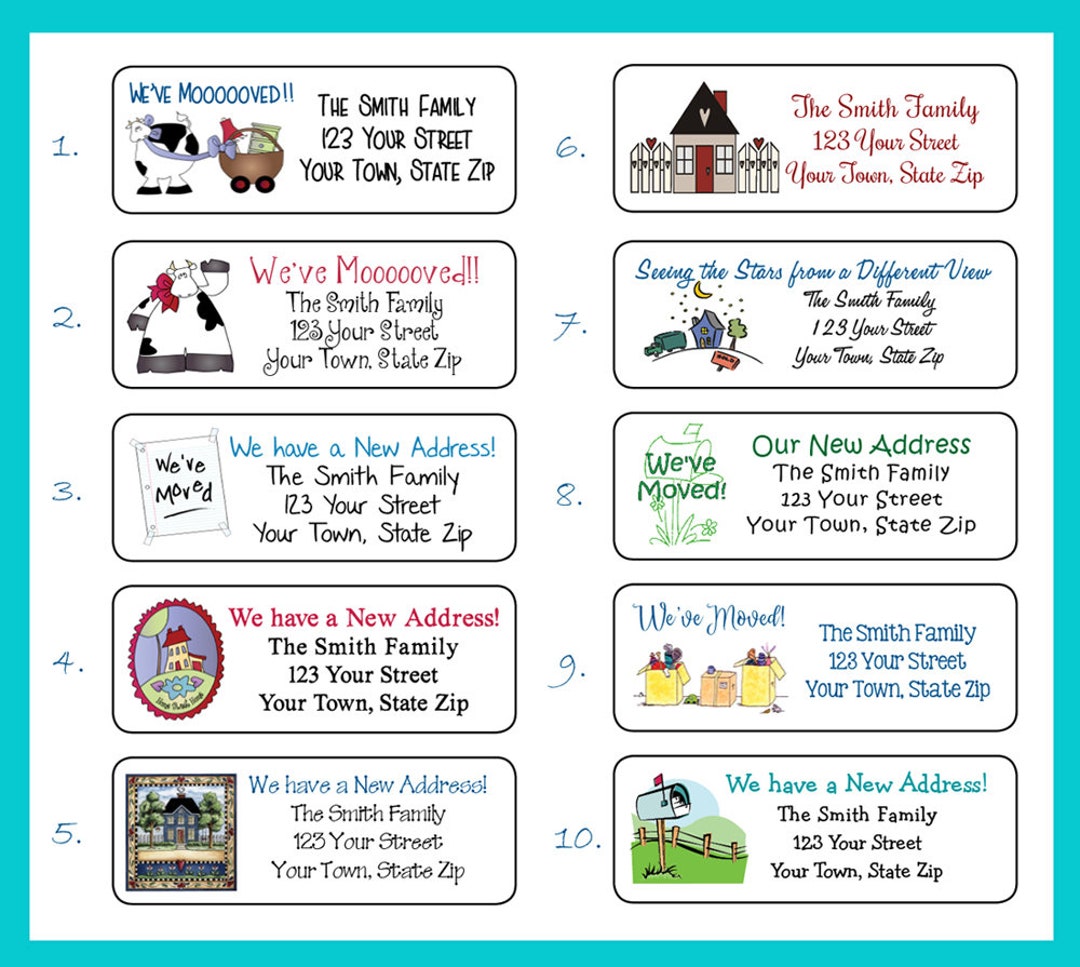 Personalized New Address Labels: House Design, Moving Announcement (set ...