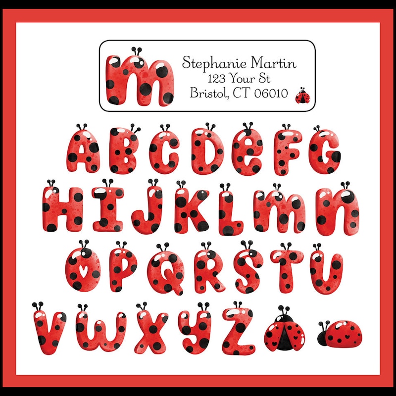 Ladybug Monogram - Etsy