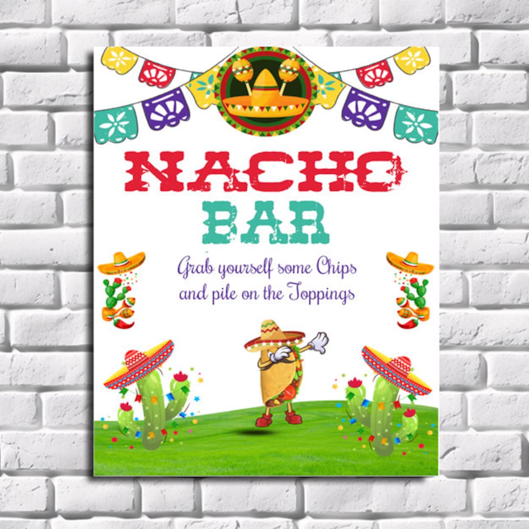 NACHO BAR Sign, Instant Download Printable Sign, Fun Party Sign, 8x10 ...