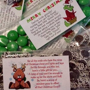 Christmas Grinch Pills 2x4 Labels, Perfect for M&M Candy, Fun for Kids ...
