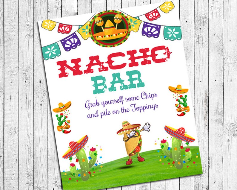 Nacho Bar Sign: Fun Party Table Decor (instant Download) - Etsy