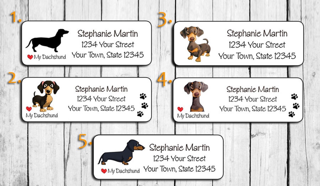 I Love My Dachshund Personalized Return Address Labels, Our Dachshund ...