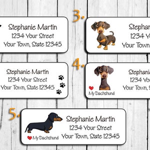 Personalized Dachshund Address Labels – Dog & Paw Print Design (30 ...