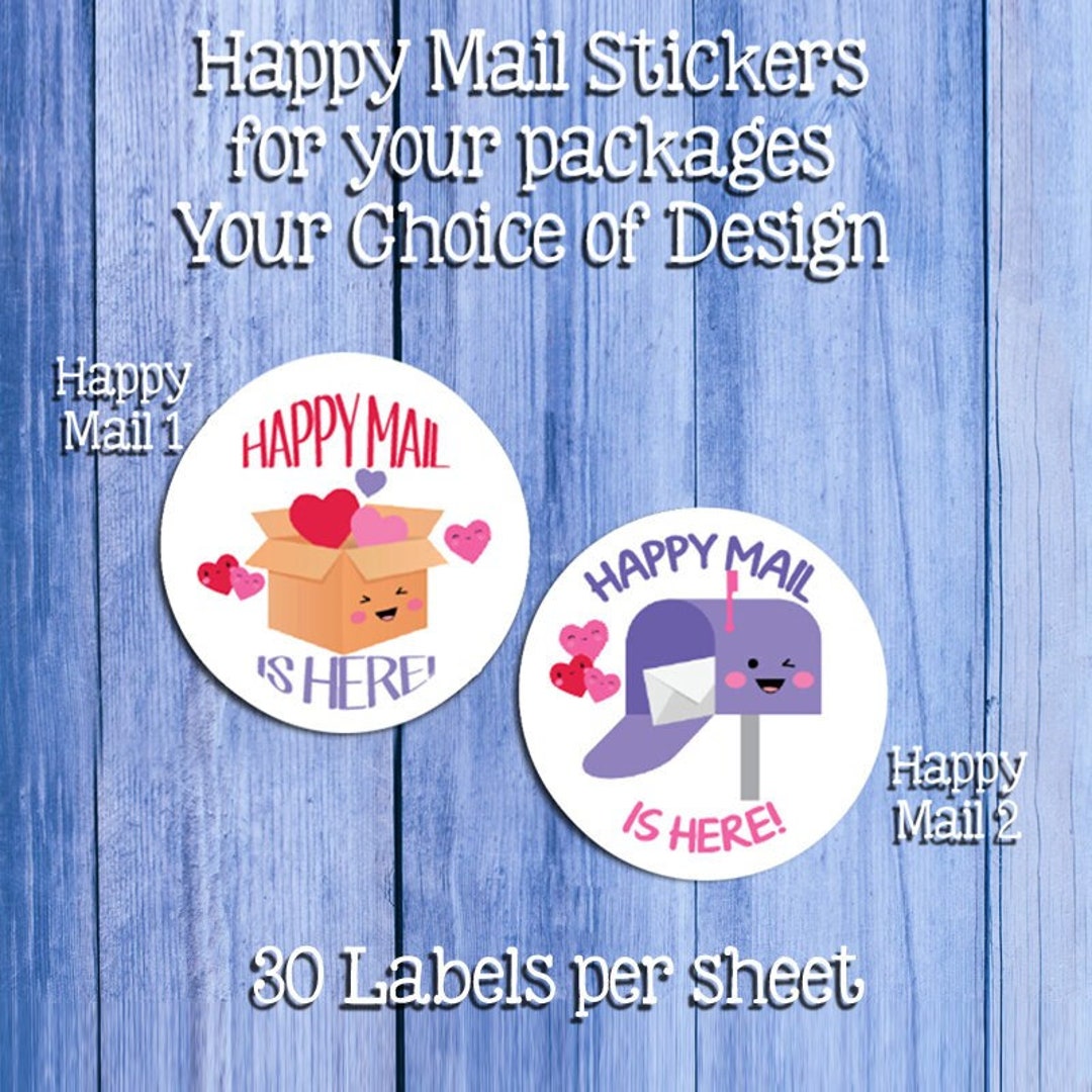Happy Mail Stickers: 1.5" Round Business Labels - Etsy
