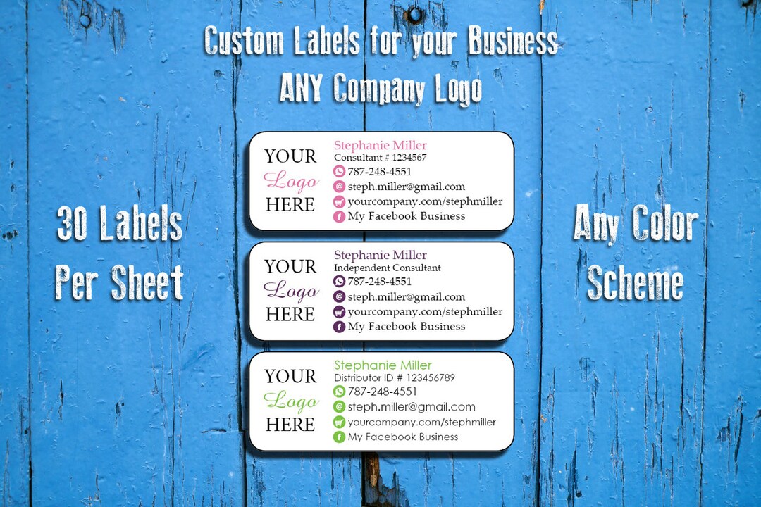 Your Business Logo, Party Catalog or Address Labels, Sets of 30 ...