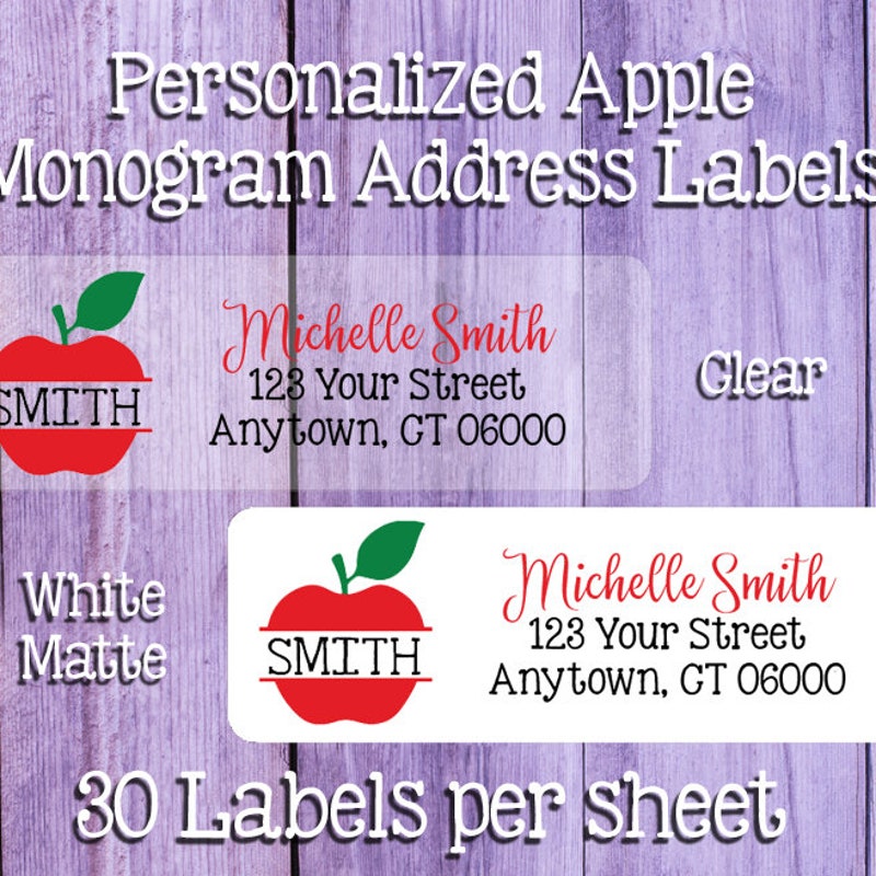 Apple Labels - Etsy