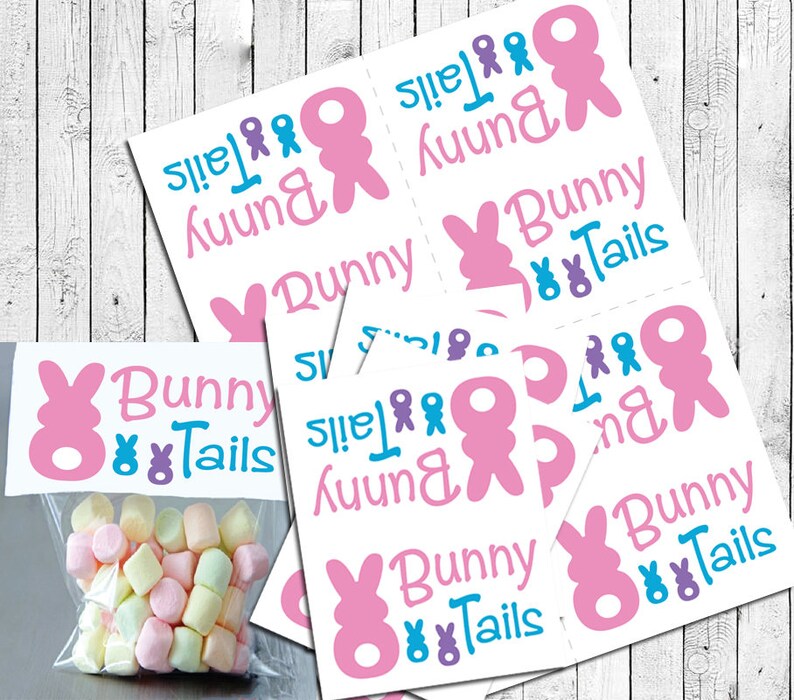 Easter Bunny Tails Goody Bag Topper Instant Download, Digital File Only ...