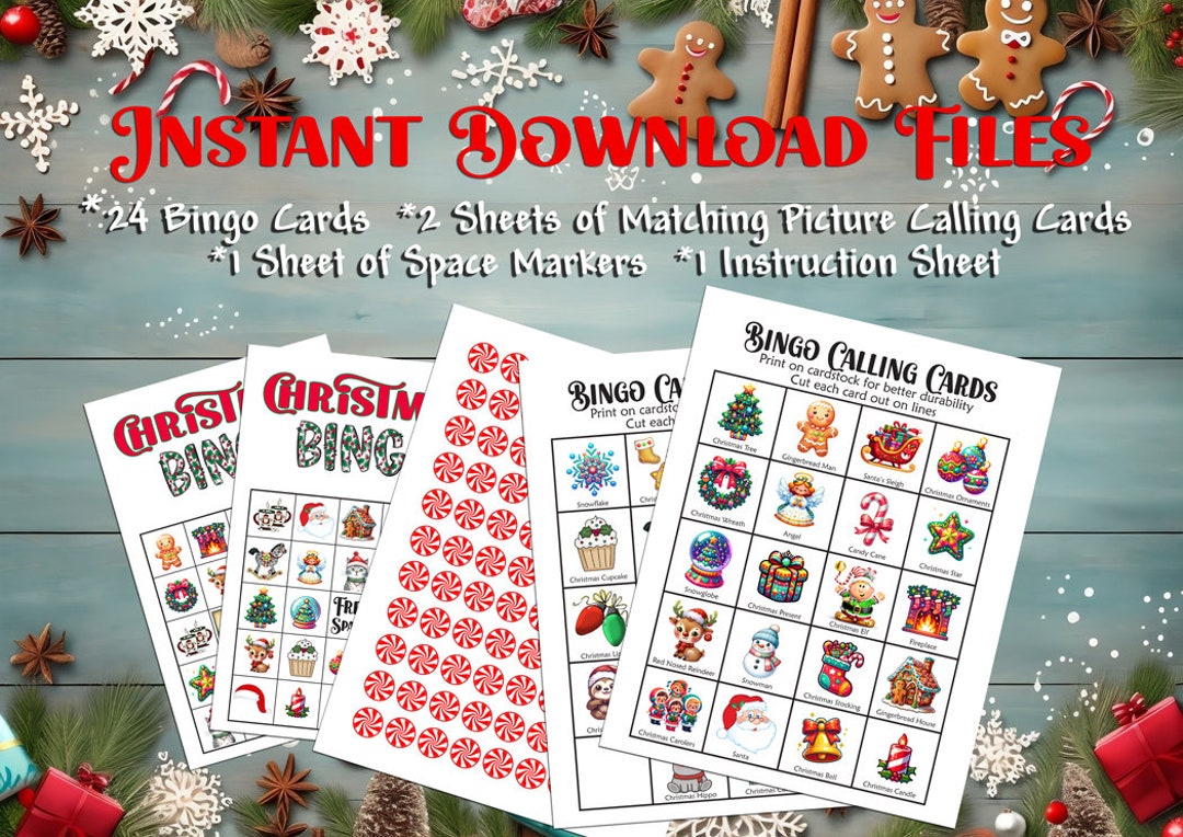Christmas Bingo Game, Kids Classroom Party (digital Download) - Etsy