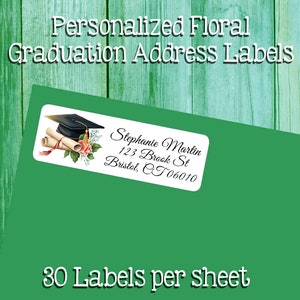Personalized Graduation Class of 2024 Return Address Labels, Party ...