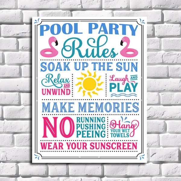 Pool Rules - Etsy