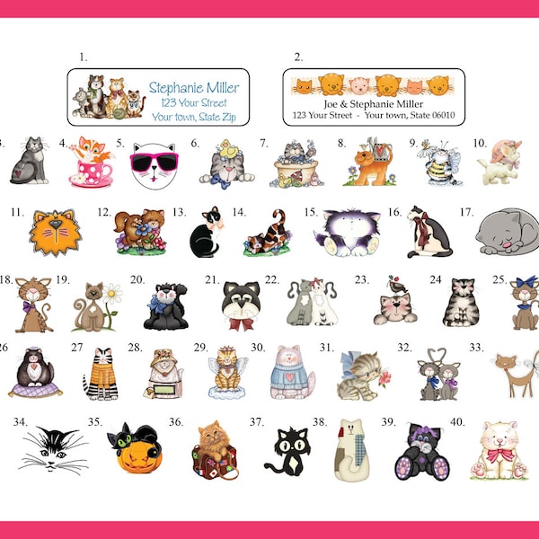 Cat Address Labels - Etsy