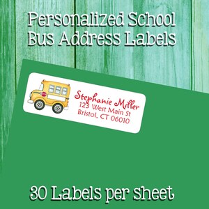 Personalized School Bus Address Labels - Set of 30 - Etsy