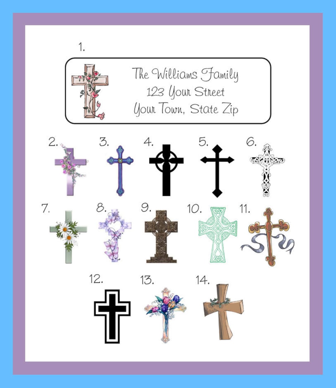 Personalized Address Labels Religious Cross Labels, Crosses ...