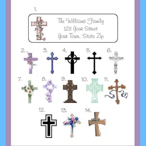 Personalized Address Labels Religious Cross Labels, Crosses ...