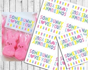 Easter Bunny Bag Topper: Some Bunny Loves You Peeps Treat (digital ...